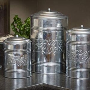 Tablecraft Galvanized Storage Canister with Lid, 5.5" x 9.25" (88 oz), Silver