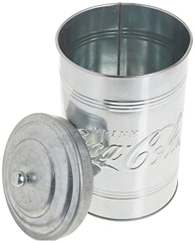 Tablecraft Galvanized Storage Canister with Lid, 5.5" x 9.25" (88 oz), Silver