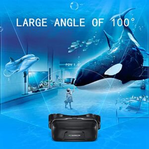 VR SHINECON Original 6.0 VR Headset Version Virtual Reality Glasses Stereo Headphones 3D Glasses Headset Helmets Support 4.7-6.53 inch Large Screen Smartphone (with Controller SC-B01)