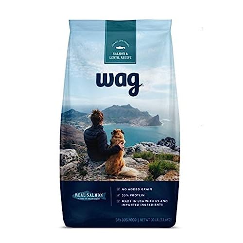 Amazon Brand - Wag High Protein Dry Dog Food Salmon & Lentil Recipe, Grain Free (30 lb. Bag)