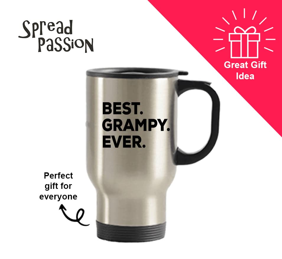 SpreadPassion Best Grampy Ever Travel Mug, Grampy Travel Mug, Grampy Coffee Travel Mug, Grampy Gift, Gift for Grampy, Grampy Tumbler, Grampy Gift from Grandkids, Grampy Birthday Basket Gift idea