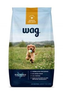 amazon brand - wag grain free dry dog food for puppies, chicken & lentil recipe (15 lb. bag)