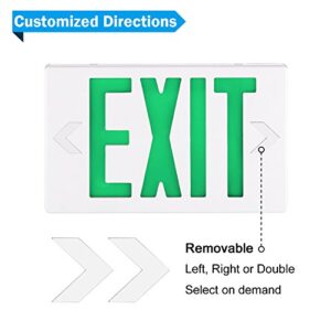 SPECTSUN Led Exit Sign with Battery Backup, Green Exit Light Combo&Double Sided Exit Sign - 1 Pack, Exit Combo Light/Illuminating Exit Sign Led/Exit Alarm/Fire Exit Sign Light/Lighted Exit Sign