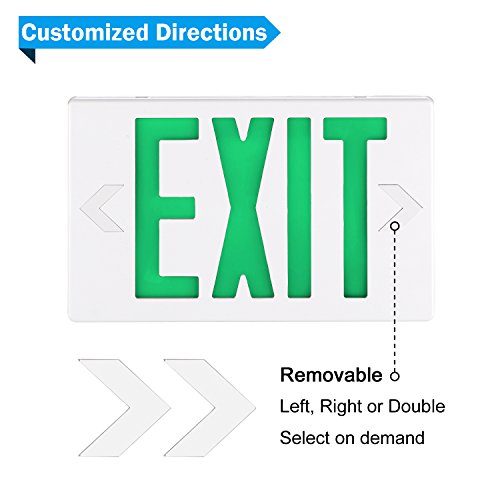 SPECTSUN Led Exit Sign with Battery Backup, Green Exit Light Combo&Double Sided Exit Sign - 1 Pack, Exit Combo Light/Illuminating Exit Sign Led/Exit Alarm/Fire Exit Sign Light/Lighted Exit Sign