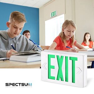 SPECTSUN Led Exit Sign with Battery Backup, Green Exit Light Combo&Double Sided Exit Sign - 1 Pack, Exit Combo Light/Illuminating Exit Sign Led/Exit Alarm/Fire Exit Sign Light/Lighted Exit Sign