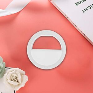 Selfie Ring Light,HONGDAYI Clip-on Selfie Light for Phone Camera 3-Level Brightness Small Mini LED Ring Light for Phone,Laptop,Computer,Tiktok,Photography,Video,Makeup (White)