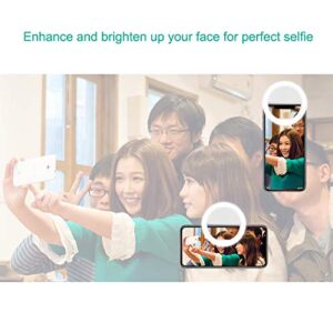 Selfie Ring Light,HONGDAYI Clip-on Selfie Light for Phone Camera 3-Level Brightness Small Mini LED Ring Light for Phone,Laptop,Computer,Tiktok,Photography,Video,Makeup (White)