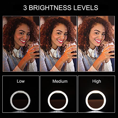 Selfie Ring Light,HONGDAYI Clip-on Selfie Light for Phone Camera 3-Level Brightness Small Mini LED Ring Light for Phone,Laptop,Computer,Tiktok,Photography,Video,Makeup (White)