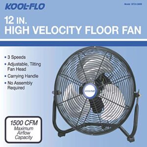 Kool-flo Sfc2-300b High Velocity Fan, 3 Blade, Black