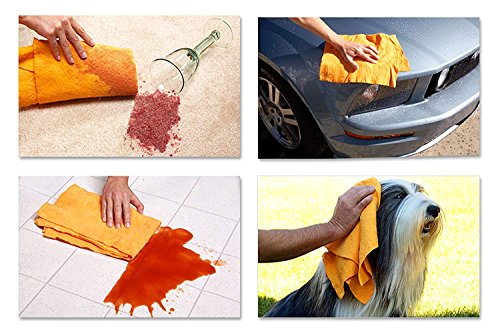 The Original Cleaning Shammy 6-Pack, 20" X 27", X-LARGE, Multi-Purpose, Super Absorbent Cleaning Cloth, 100% Rayon, Made In Germany, For Washing, Waxing, Buffing, Kitchen Use and More!