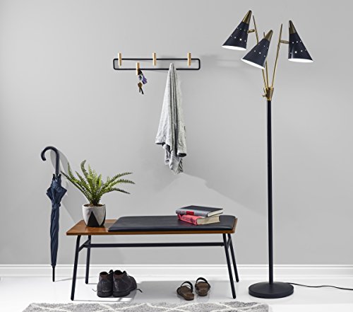 Adesso 3249-01 Floor-Lamps, Black/Antique Brass