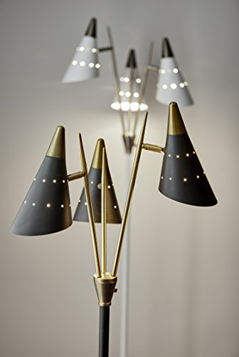 Adesso 3249-01 Floor-Lamps, Black/Antique Brass