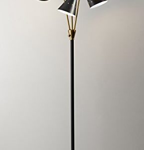 Adesso 3249-01 Floor-Lamps, Black/Antique Brass