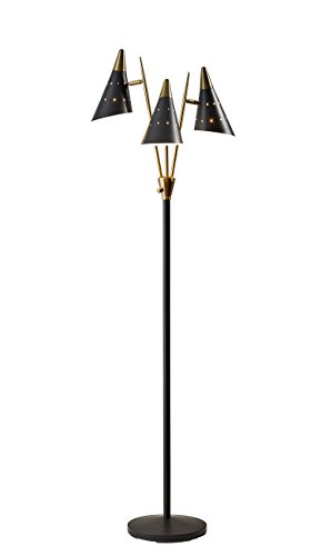 Adesso 3249-01 Floor-Lamps, Black/Antique Brass