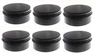 3 oz.Tins Black Aluminum Metal Tin Round Screw Top Lid Containers Jars Metal Storage Tin Jars Aluminum Tin Cans Travel Storage Tins,for Lip Balm DIY Cosmetics Salves, 3oz./3 Ounce/90 ML,10 Pack