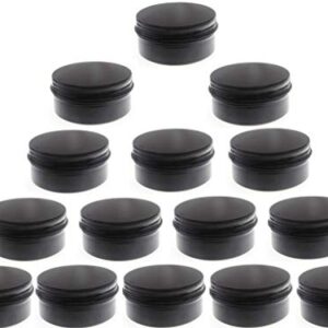 3 oz.Tins Black Aluminum Metal Tin Round Screw Top Lid Containers Jars Metal Storage Tin Jars Aluminum Tin Cans Travel Storage Tins,for Lip Balm DIY Cosmetics Salves, 3oz./3 Ounce/90 ML,10 Pack