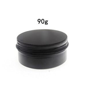 3 oz.Tins Black Aluminum Metal Tin Round Screw Top Lid Containers Jars Metal Storage Tin Jars Aluminum Tin Cans Travel Storage Tins,for Lip Balm DIY Cosmetics Salves, 3oz./3 Ounce/90 ML,10 Pack