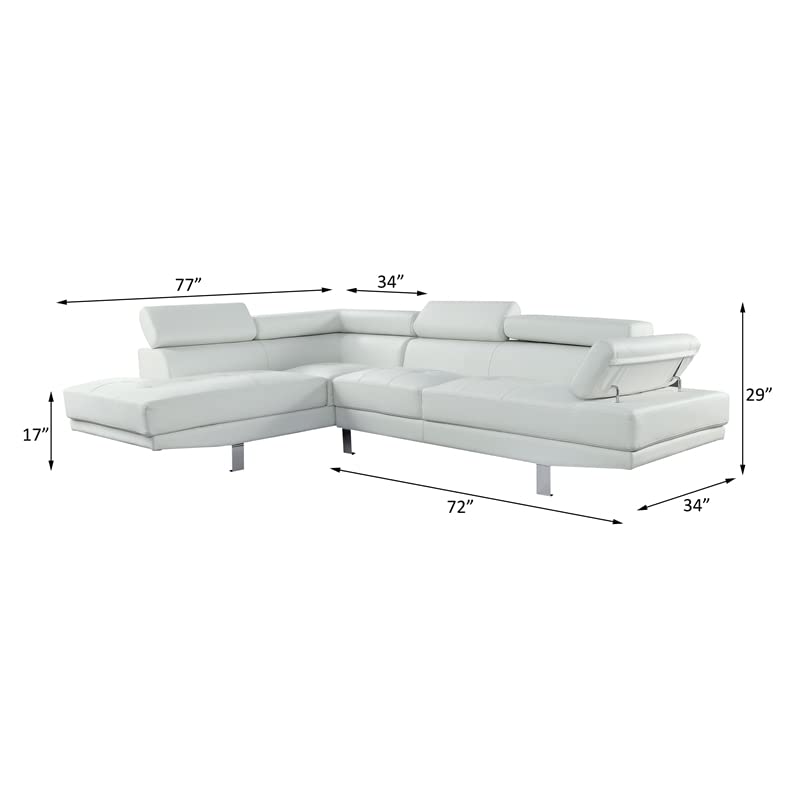 ACME Furniture Connor Sectional Sofa, Cream PU