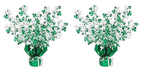 Beistle Shamrock Centerpiece, 15", Green/White