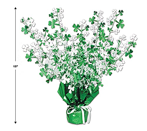 Beistle Shamrock Centerpiece, 15", Green/White