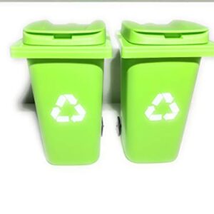 Desk Top Mini Plastic Trash Can Small Waste Bin with Lid, Set of 2