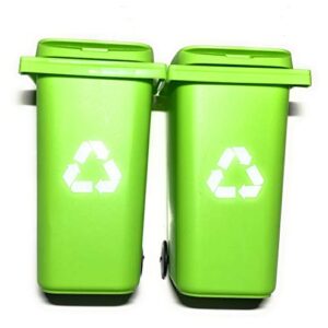 Desk Top Mini Plastic Trash Can Small Waste Bin with Lid, Set of 2