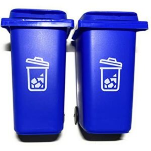 Desk Top Mini Plastic Trash Can Small Waste Bin with Lid, Set of 2