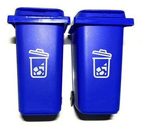 Desk Top Mini Plastic Trash Can Small Waste Bin with Lid, Set of 2