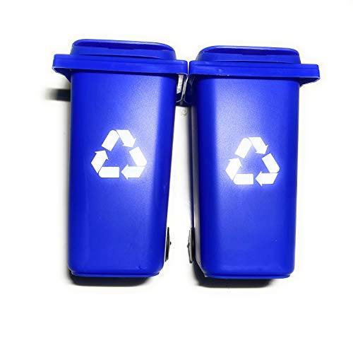 Desk Top Mini Plastic Trash Can Small Waste Bin with Lid, Set of 2