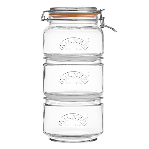 Kilner Stackable Storage Jar Set, 17.5 x 17.5 x 32 cm