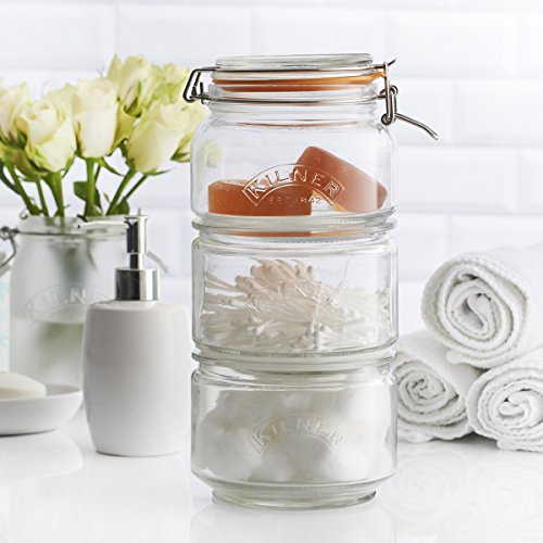 Kilner Stackable Storage Jar Set, 17.5 x 17.5 x 32 cm