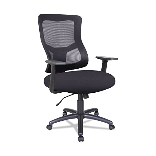 Alera Elusion II Series Mesh Mid-Back Swivel/Tilt Chair, Supports Up to 275 lb, 18.11" to 21.77" Seat Height, Black