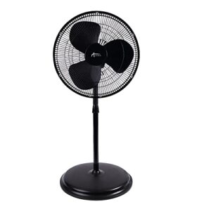 alera alefanp16b 120v 0.37 amp 3-speed 16 in. corded pedestal stand fan - black