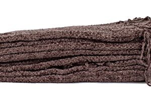 Internet’s Best Thick Chenille Throw Blankets - Ultra Soft Couch Blanket with Fringe - Light Weight Sofa Throw - 100% Microfiber Polyester - Easy Travel - Bed (Brown)