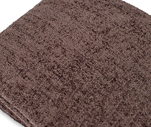 Internet’s Best Thick Chenille Throw Blankets - Ultra Soft Couch Blanket with Fringe - Light Weight Sofa Throw - 100% Microfiber Polyester - Easy Travel - Bed (Brown)