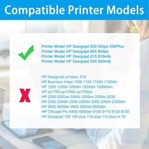 LCL Compatible Ink Cartridge Replacement for HP 10 82 C4844A C4911A C4912A C4913A Designjet 500 500ps 500Plus 800 800ps 815 815mfp 820 820mfp (5-Pack 2Black Cyan Magenta Yellow)