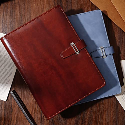 CAGIE A5 Binder Journal Organizer Planner Office Writing Composition Notebook Refillable Diary Spiral Faux Leather Diary Journal Brown