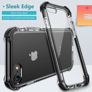 MATEPROX iPhone Se 2022 Case, iPhone SE 2020 case iPhone 8 case iPhone 7 Case Clear Shield Heavy Duty Anti-Yellow Anti-Scratch Shockproof Cover Compatible with iPhone 7/8/SE(Black)