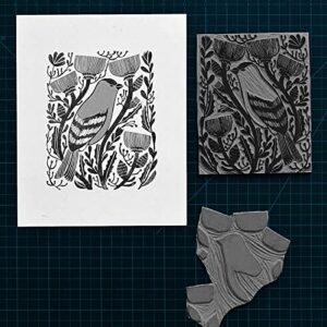 Falling in Art Soft Linoleum Carving Block, Linocut Block for Printmaking, 8 Inches by 10 Inches, Gray, 2-Pack