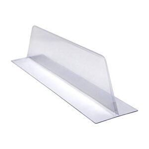 Lightweight T Shaped Transparent PVC Plastic Shelf Divider - Free Standing Organizer - 10 Pack