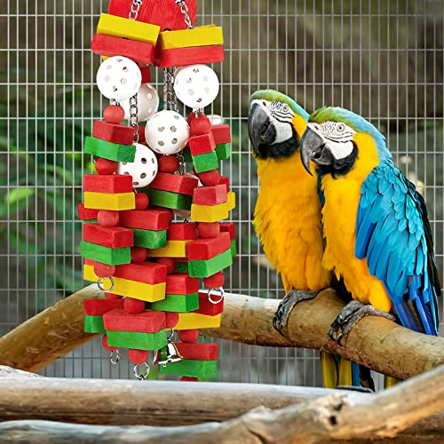 MEWTOGO Large Bird Parrot Toys for Cockatoos African Grey Macaws and Amazon Parrots