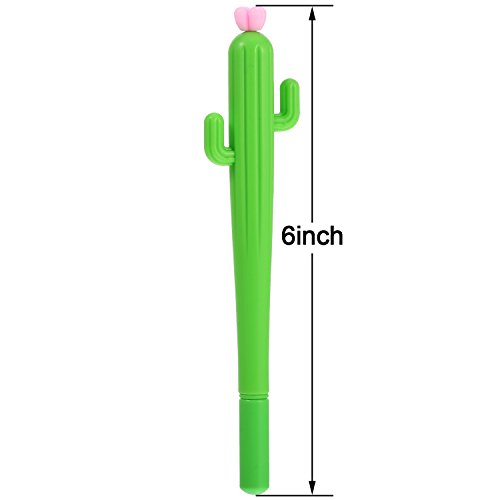 TOODOO 12 Pieces Cactus Rollerball Pens 0.5 mm Black Ink Pens Vibrant Cute Plant Pen for School Home Office (12 Pieces)