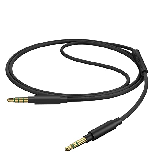 GEEKRIA Audio Cable with Mic Compatible with Skullcandy Hesh Evo, Hesh 3, Hesh 2, Venue, Crusher Wireless Cable, 3.5mm Aux Replacement Stereo Cord with Inline Microphone (4 ft/1.2 m)