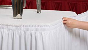 Surmente Tablecloth 14 ft Polyester Table Skirt for Weddings, Banquets, or Restaurants(White) … …