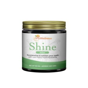 orawellness shine remineralizing tooth powder with hydroxyapatite, natural teeth whitening powder, tooth stain remover and polisher, fresh mint