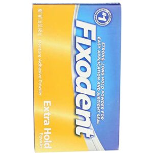 Fixodent Denture Adhesive Powder Extra Hold - 1.6 oz, Pack of 5