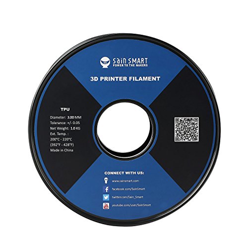 SainSmart 3mm TPU 3D Printing Filament, 1.0 kg, Black