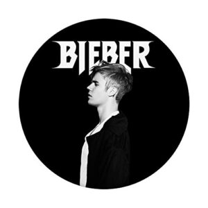 Justin Bieber Black PopSockets PopGrip: Swappable Grip for Phones & Tablets