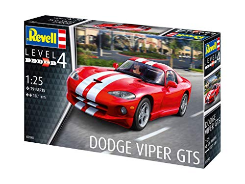 Revell RV07040 1:25 - Dodge Viper GTS Plastic Model kit, Multi Colour