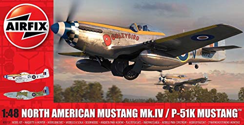 Airfix North American MK IV/P-51K Mustang 1:48 WWII Military Aircraft Plastic Model Kit A05137